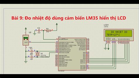 [vi xử lý] bài tập 9 Đo nhiệt độ dùng cảm biến lm35 hiển thị lcd youtube