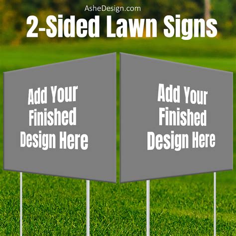 Ashe Design Double Sided Lawn Sign Mockup Ashedesign