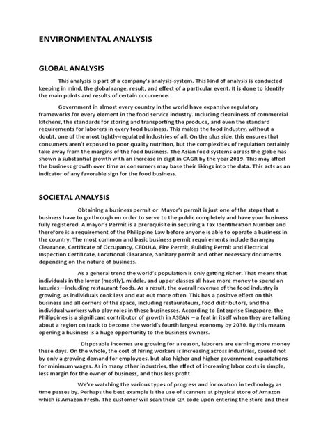 Environmental Analysis Descargar Gratis Pdf Foods Restaurants