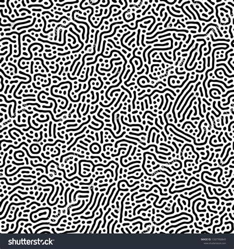 Diffusion Reaction Vector Seamless Pattern Black Stock Vector Royalty Free