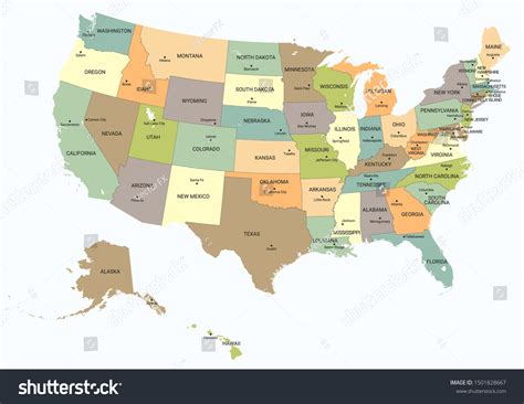 United States Political Map With Capitals
