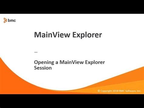 MainView Explorer Opening A MainView Explorer Session YouTube
