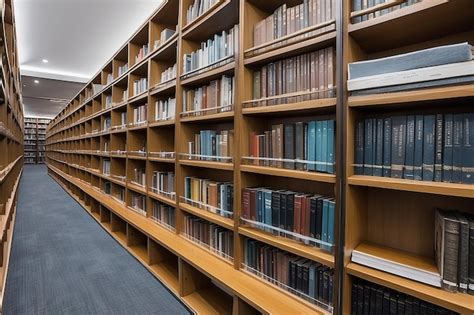 Premium Photo Rows Of Library Books On Shelves