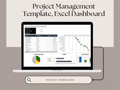 Project Management Template Excel Dashboard Project Tracker Project Planner Excel Template