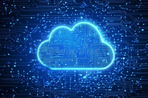 Abstract Blue Digital Circuit Cloud Stock Image Image Of Design