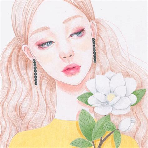 [소녀의시간] 일러스트레이터 이현미 On Instagram “ ” 초상화 스케치 일러스트레이터 인물화