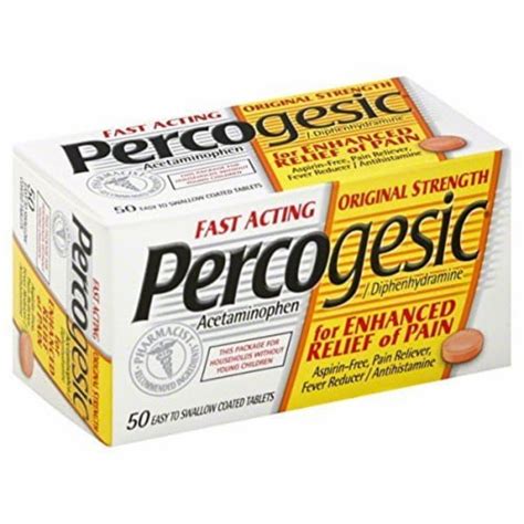 Percogesic Acetaminophen Original Strength Coated Tablets Pack Of 18 18 Pack Kroger