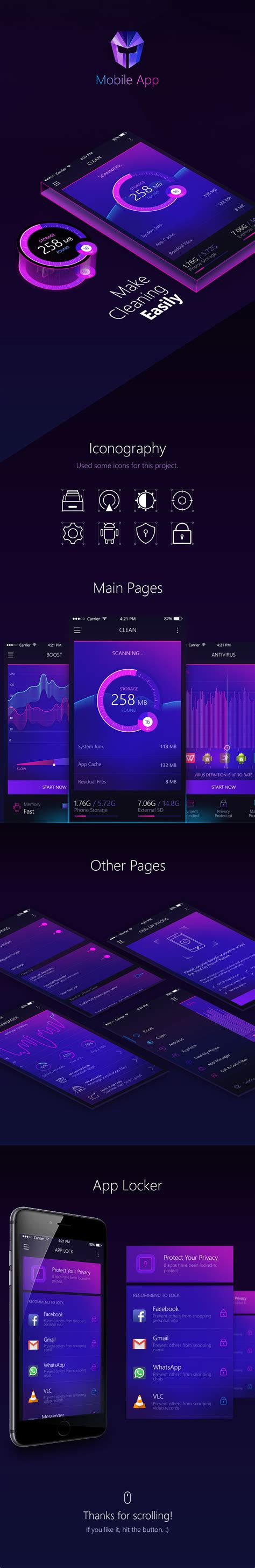 Mobile Cleaner App UI UX On Behance Mobile Cleaner App UI UX On Behance