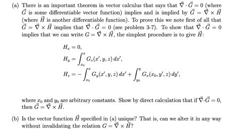 Solved A There Is An Important Theorem In Vector