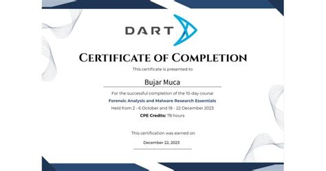 Bujar Muça On Linkedin Dart Certificate Forensic Analysis And
