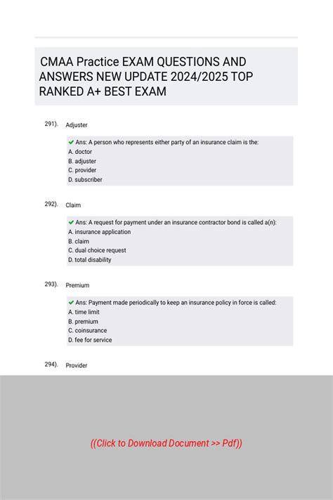Best 12 Cmaa Practice Exam Questions And Answers New Update 20242025 Top Ranked A Best Exam