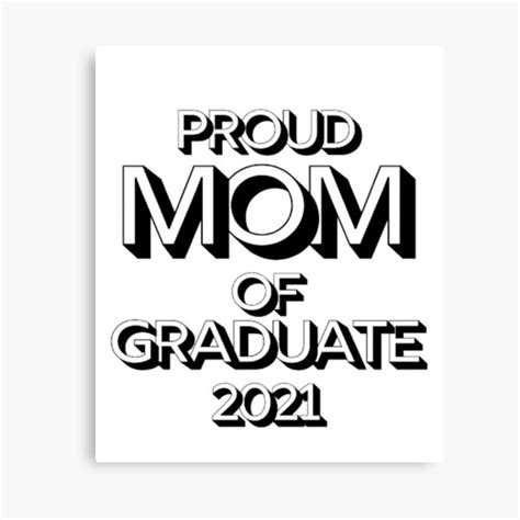 Lienzo Orgullosa mamá de un graduado de 2021 orgulloso papá de un graduado de 2021 clase de