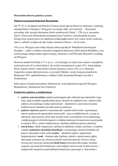 Powszechna historia WYKŁAD Powszechna historia państwa i prawa UKSW Studocu