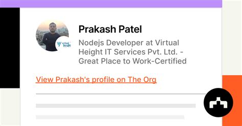 Prakash Patel Nodejs Developer At Virtual Height It Services Pvt Ltd