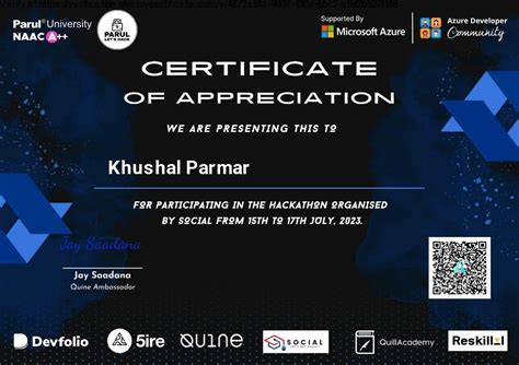 Khushal Parmar On Linkedin Parulletshack Hackathonexperience Givemycertificate Community