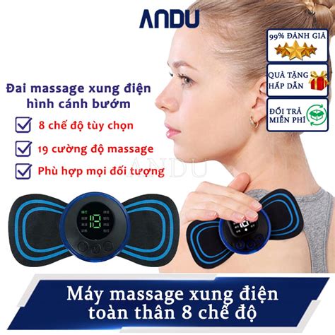 Máy Massage Xung Điện Cánh Bướm 8 Chế Độ Giúp Giảm Đau Nhức Cổ Vai Gáy Bắp Tay Lưng Hiệu Quả