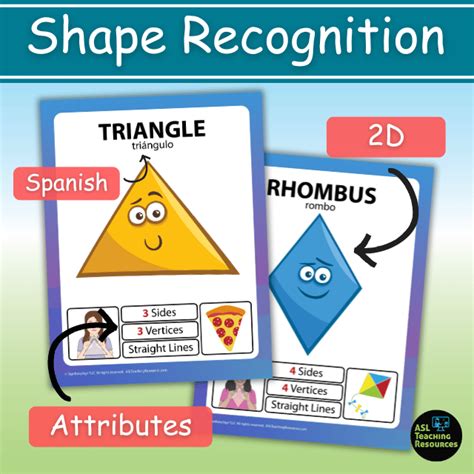 2d Shapes Attributes Posters Asl Teaching Resources