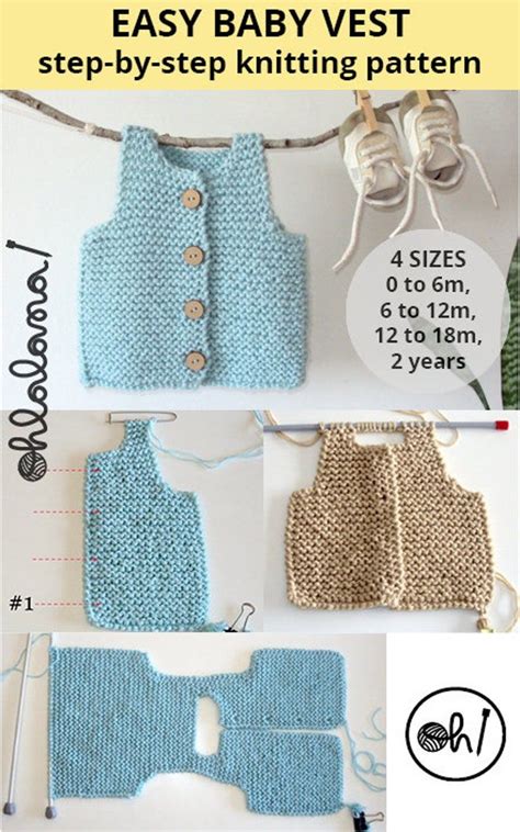 KNITTING PATTERN The TRAFUL Easy Vest Knit Vest Pattern Easy Baby Vest Knitting Pattern Easy