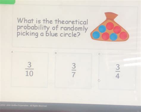 Solved What Is The Theoretica Probability Of Randoml Picking A Blue