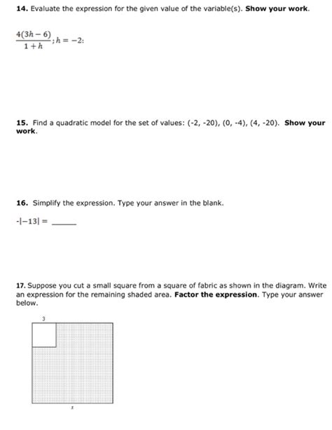 Solved Evaluate The Expression For The Given Value Of The Variable