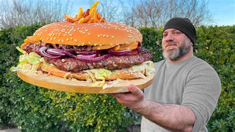Mega Huge Burger With Signature Cheese Sauce The Taste Will Amaze You
