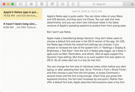 Apple Notes The Lack Of Default Font Options Causes Problems Macworld