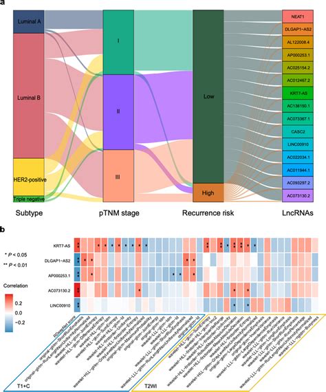 Correlation Of Radiomics With Lncrnas A Individual Molecular Subtype
