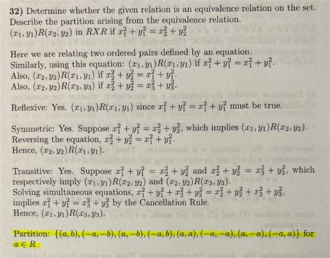 [solved] 32 determine whether the given relation solutioninn