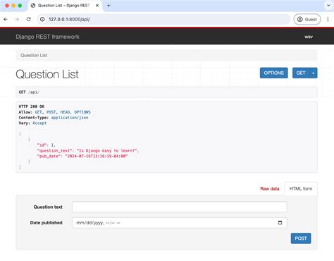 Django Polls Tutorial Api