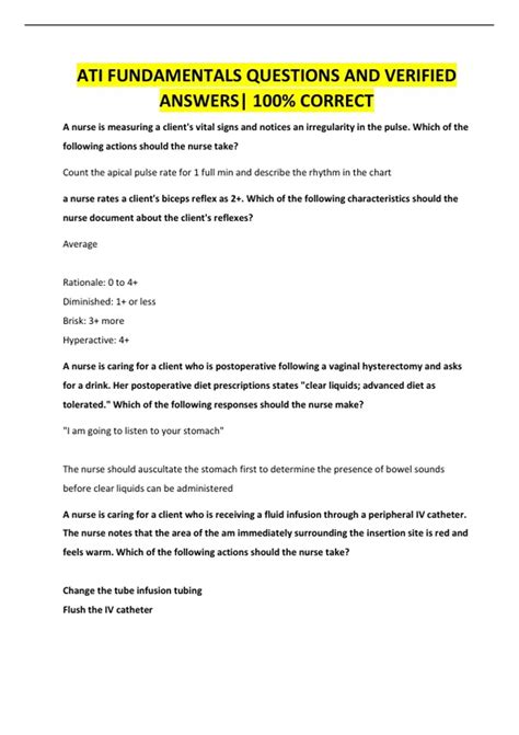 Ati Fundamentals Exams Bundle Latest 2025 Exam Questions Stuvia Us