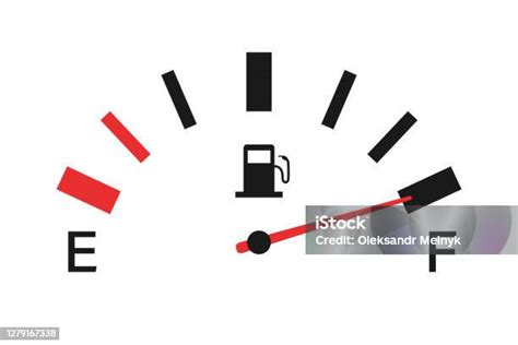 연료 탱크 표시기 자동차 연료 게이지 가솔린 또는 디젤 레벨 벡터 그림입니다 속도계에 대한 스톡 벡터 아트 및 기타 이미지 속도계 연료 탱크 0명 Istock