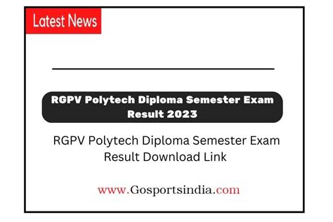Rgpv Diploma Result 2023 1st 3rd 5th Semester Out