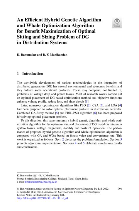 Pdf An Efficient Hybrid Genetic Algorithm And Whale Optimization