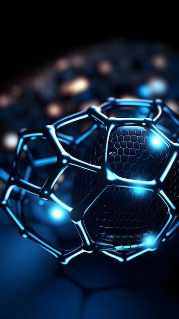 Futuristic Graphene Molecular Structures In Glistening Blue Tones Against A Dark Background