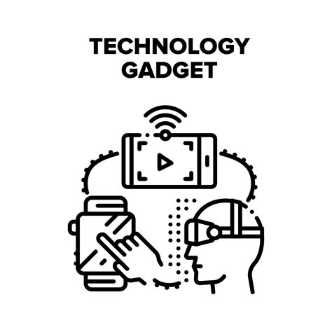 Technology Electronic Gadget Vector Black Illustration 17441933 Vector