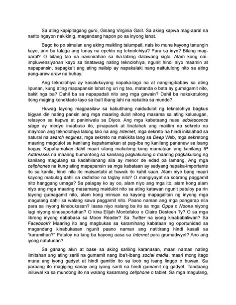 Talumpati This Was A Lecture Note Taken During Class Of Mr Basierto