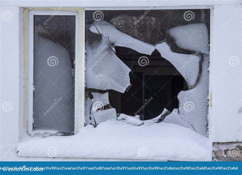 Frozen Windows Of An Abandoned House In The North Stock Photo Image Of House Window