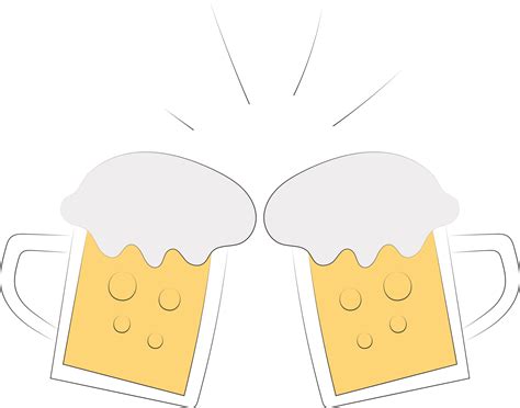Simple Hand Drawn Toasting Beer Glasses Icon 26676403 Png