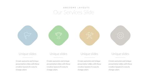 Set Of Four Different Colored Icons Google Slides Theme And Powerpoint Template Slidesdocs