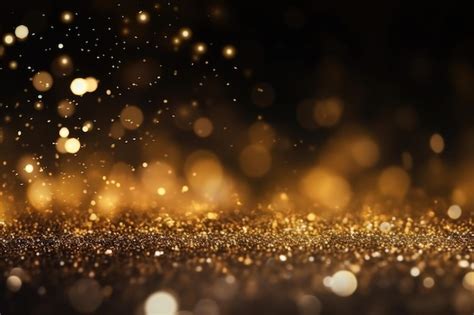 Golden Bokeh Light Texture Background Premium Ai Generated Image