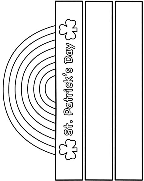 St Patricks Day Hat Paper Craft Black And White Template