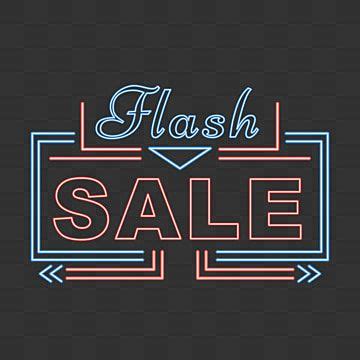 Discount Flash Sale Vector PNG Images Lettering Neon Sign Of Flash