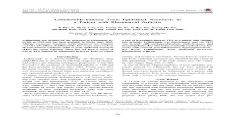 Pdf Leflunomide Induced Toxic Epidermal Necrolysis In A · With