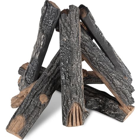 Vevor 8 Pcs Oak Logs Gas Fireplace Ceramic Logs For Fire Place Heat