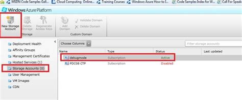 Windows Azure For Developers Task 10 Creating Storage Account In New