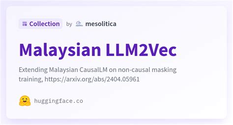 Malaysian Llm Vec A Mesolitica Collection