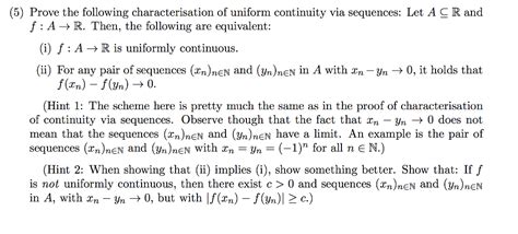 solved 5 prove the following characterisation of uniform