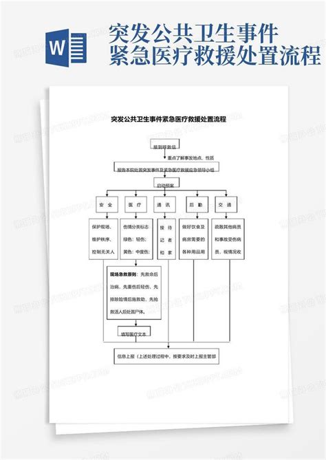 突发公共卫生事件紧急医疗救援处置流程word模板下载编号lkddegjn熊猫办公