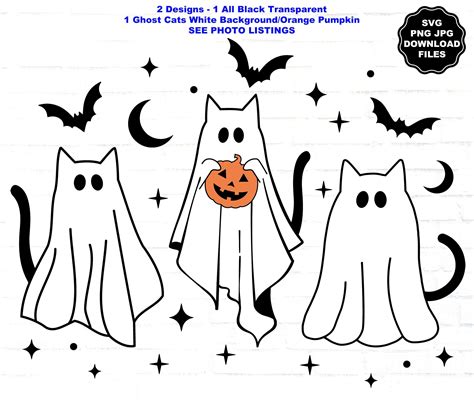 Ghost Cat Svg Ghost Svg Cat Ghost Svg Ghost Cat Clipart Etsy Ghost