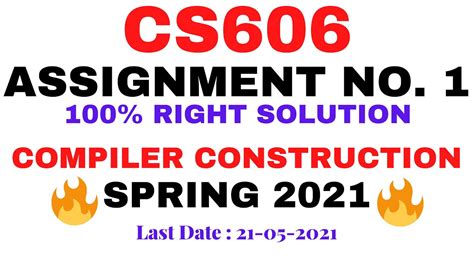 Cs606 Assignment No 1 Spring 2021 100 Right Solution Compiler Construction By Vutech